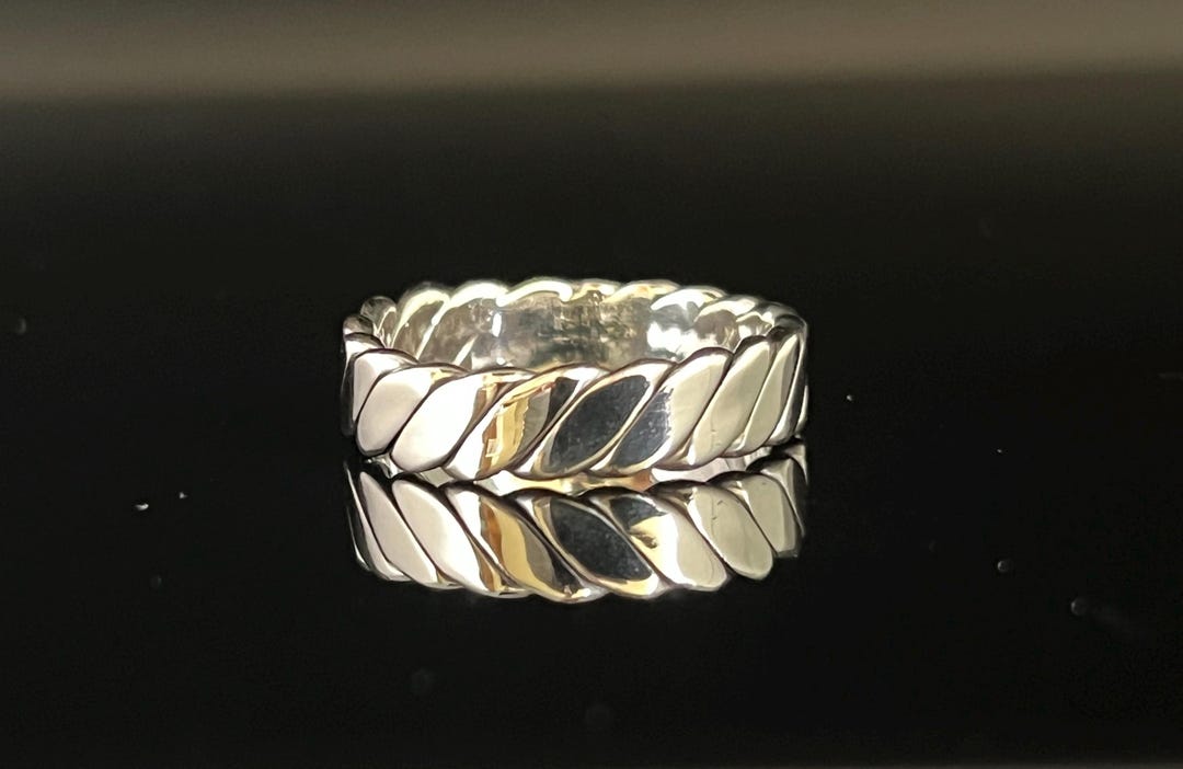 Braided Silver Ring // 925 Sterling Silver // Hammered Braided Silver ...