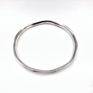 Wavy Silver Bangle Bracelet - Sterling Silver -- Silver Bangles - Etsy