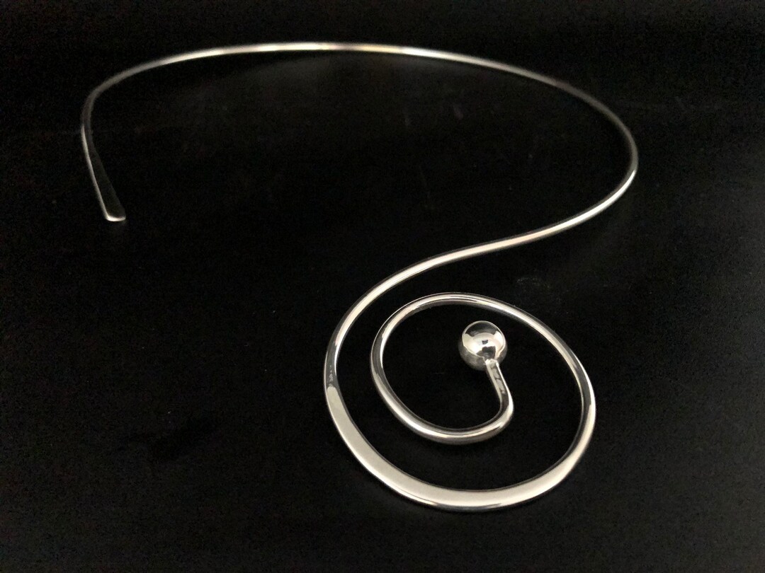 Swirl Design Silver Wire Choker - Silver Wire Choker - 18 Inches - 925 ...