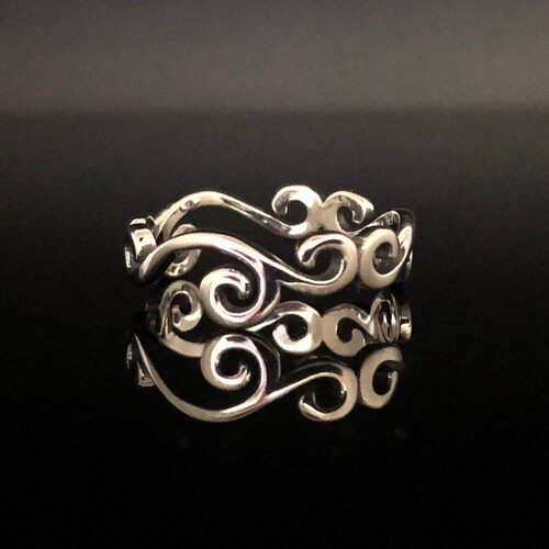 Swirls Ring Sterling Silver Sterling Silver Swirl Ring - Etsy