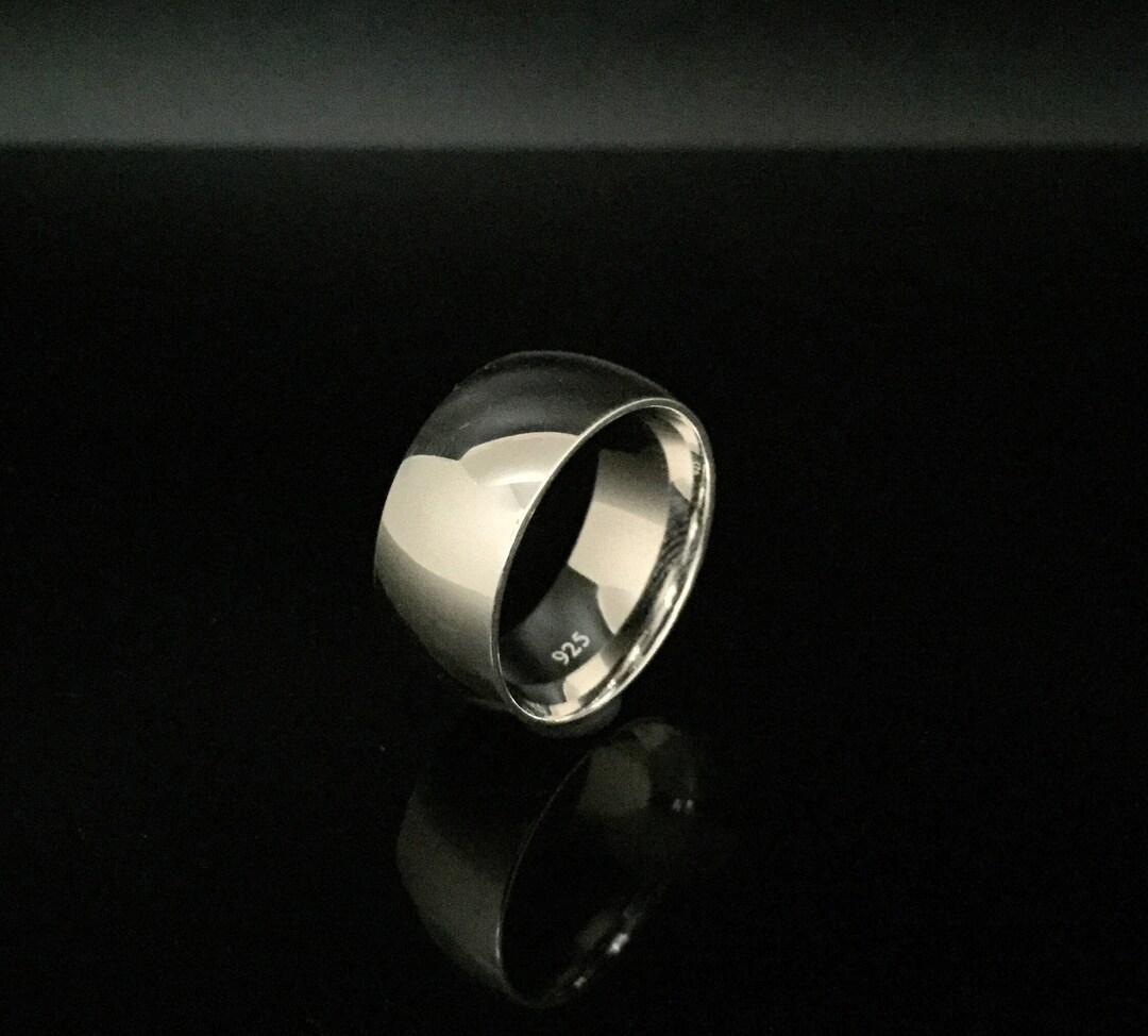 10mm Silver Band Ring // 925 Sterling Silver // Plain Band Ring ...