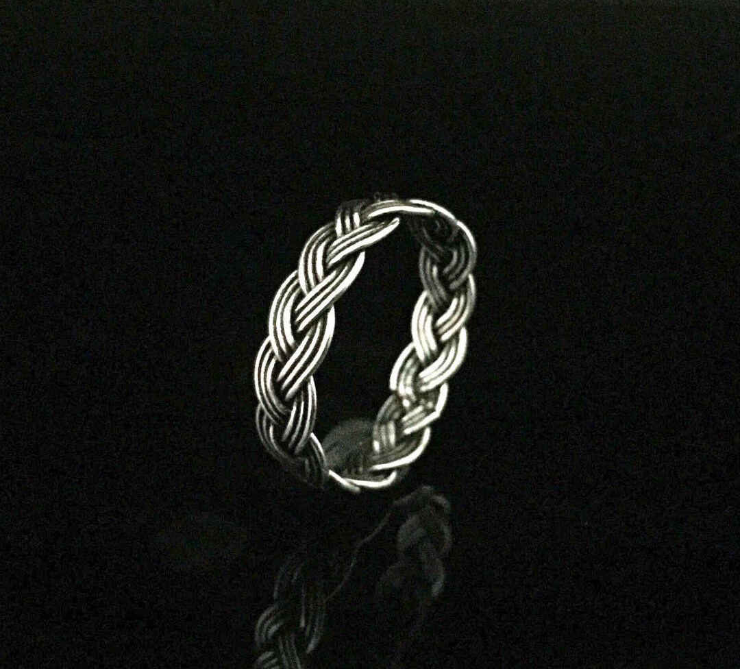 Hand Braided Silver Ring // 925 Sterling Silver // Bali Style Silver ...