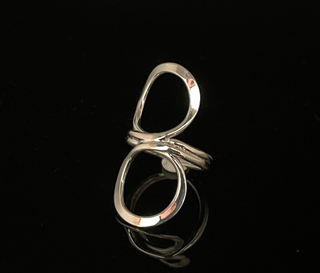 Silver Figure 8 Loop Ring - 925 Sterling Silver - Size 5, 6, 7, 9 - Etsy