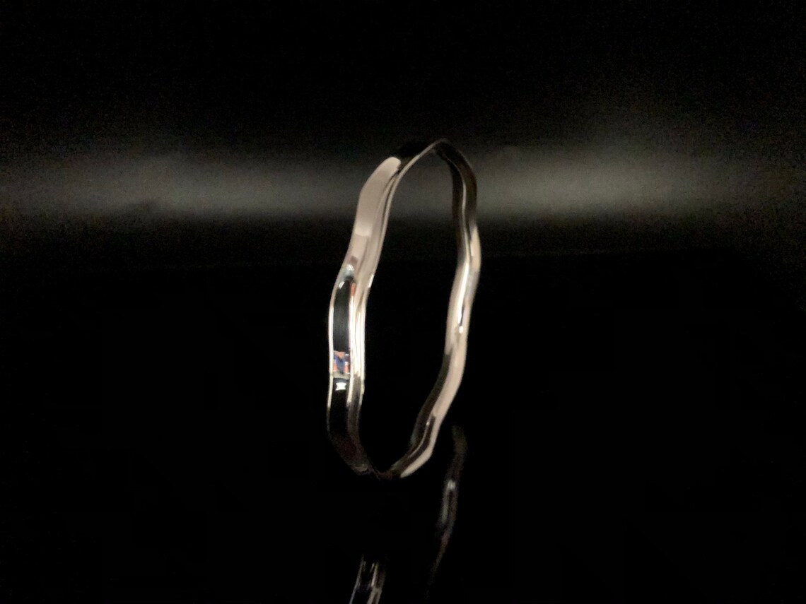 Wavy Silver Bangle Bracelet Sterling Silver Silver | Etsy
