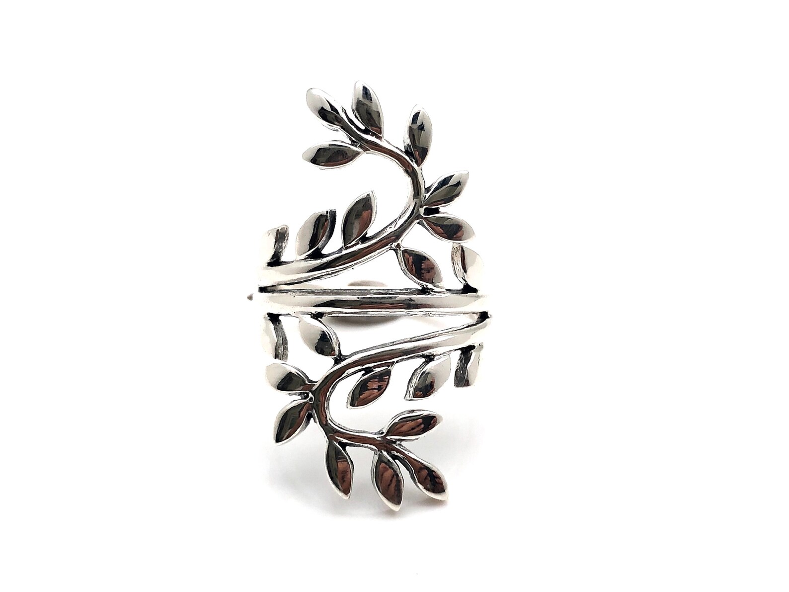 Leaves Silver Ring // Leaf Design Silver Ring // 925 Sterling - Etsy