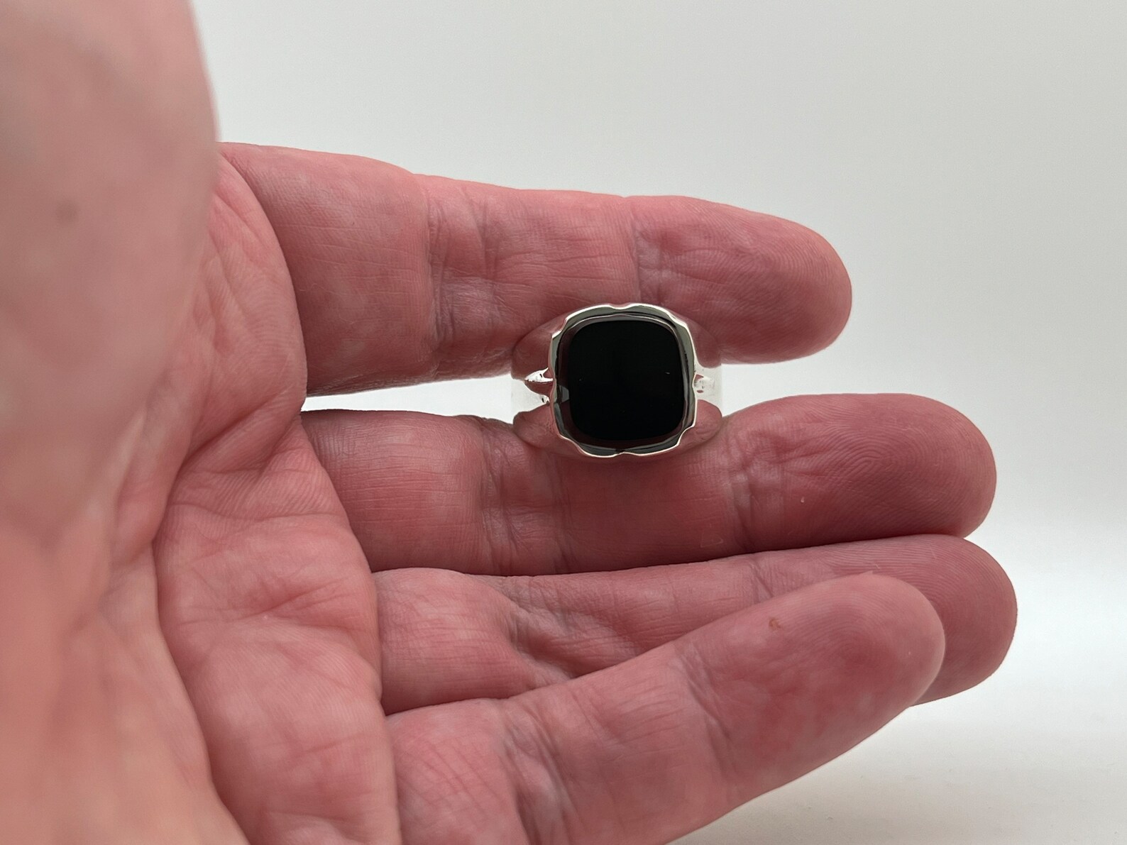 Mens Heavy Onyx Signet Ring // 925 Sterling Silver // Sizes 9 - Etsy