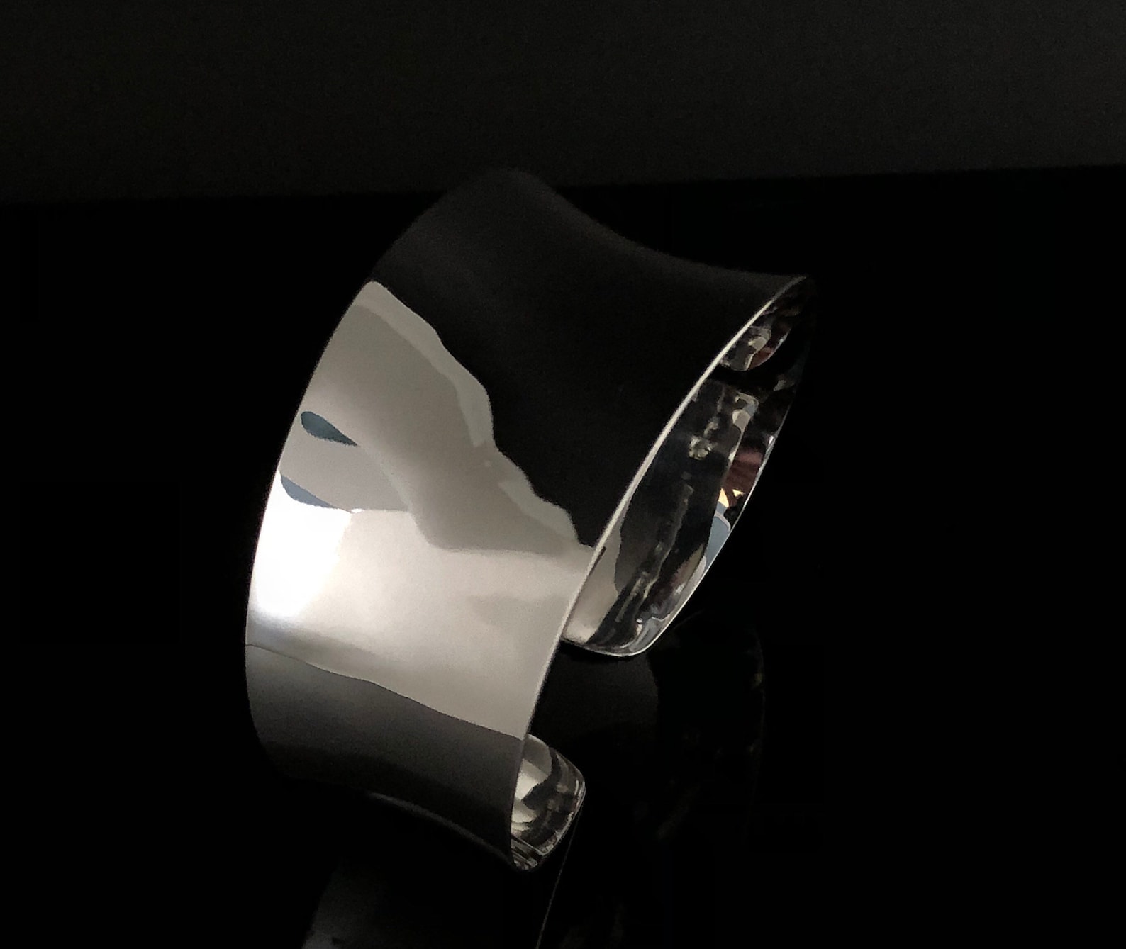 Concave Sterling Cuff Wide Silver Cuff Bracelet 925 | Etsy