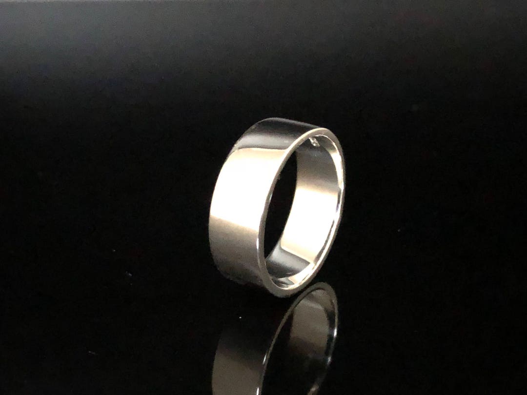 7mm Silver Flat Band Ring // 925 Sterling Silver // Cigar Band Ring ...