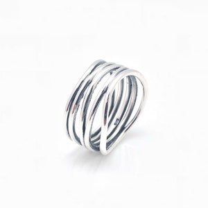 Multi-band Silver Ring // Women's Silver Ring // Sterling Ring // 925 ...