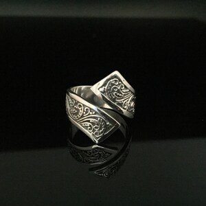 Hand Beaded Bali Ring // 925 Sterling Silver // Wrap Around Sterling ...