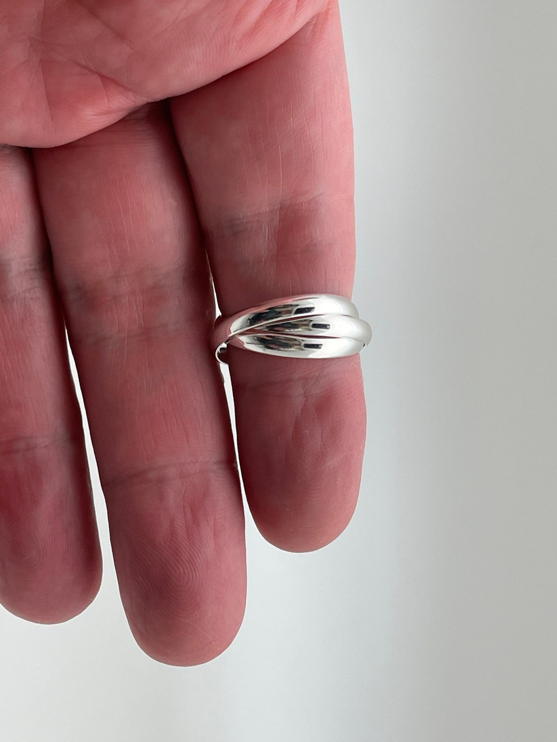 Three Band Rolling Ring // Triple Band Rolling Ring // 925 | Etsy