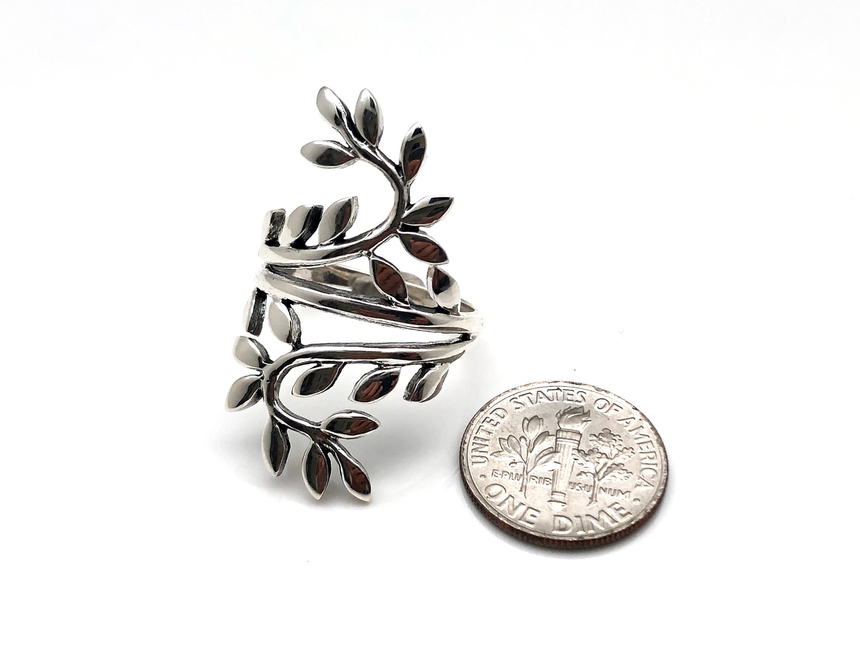 Leaves Silver Ring // Leaf Design Silver Ring // 925 Sterling - Etsy