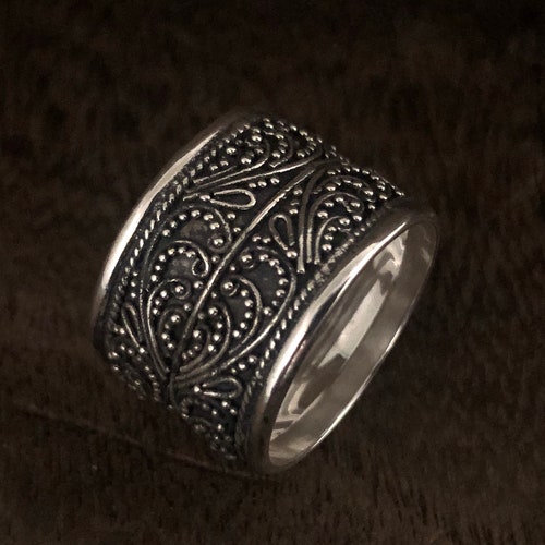 Hand Beaded Bali Ring // 925 Sterling Silver // Wrap Around - Etsy