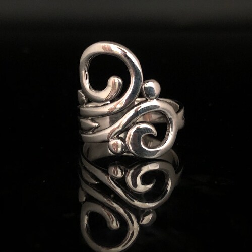 Swirls Ring Sterling Silver Sterling Silver Swirl Ring - Etsy