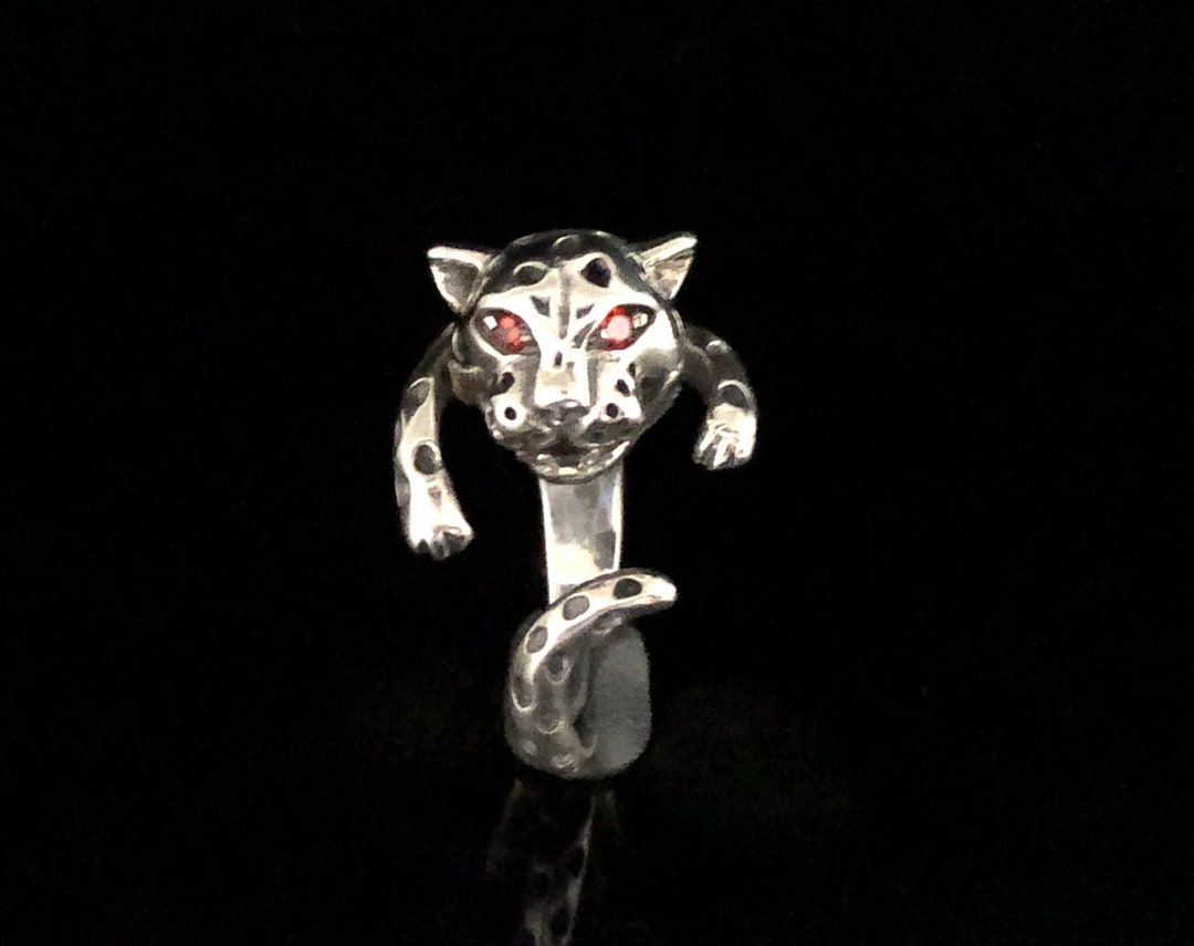 Cheetah Ring // Silver Leopard Ring // 925 Sterling Silver - Etsy