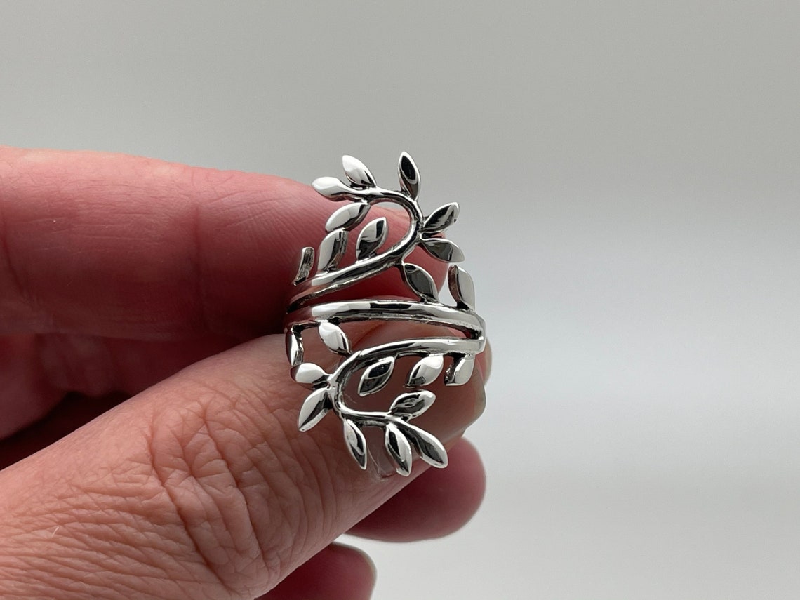 Leaves Silver Ring // Leaf Design Silver Ring // 925 Sterling - Etsy