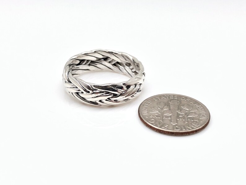 Braided Silver Ring // 925 Sterling Silver // Men's - Etsy