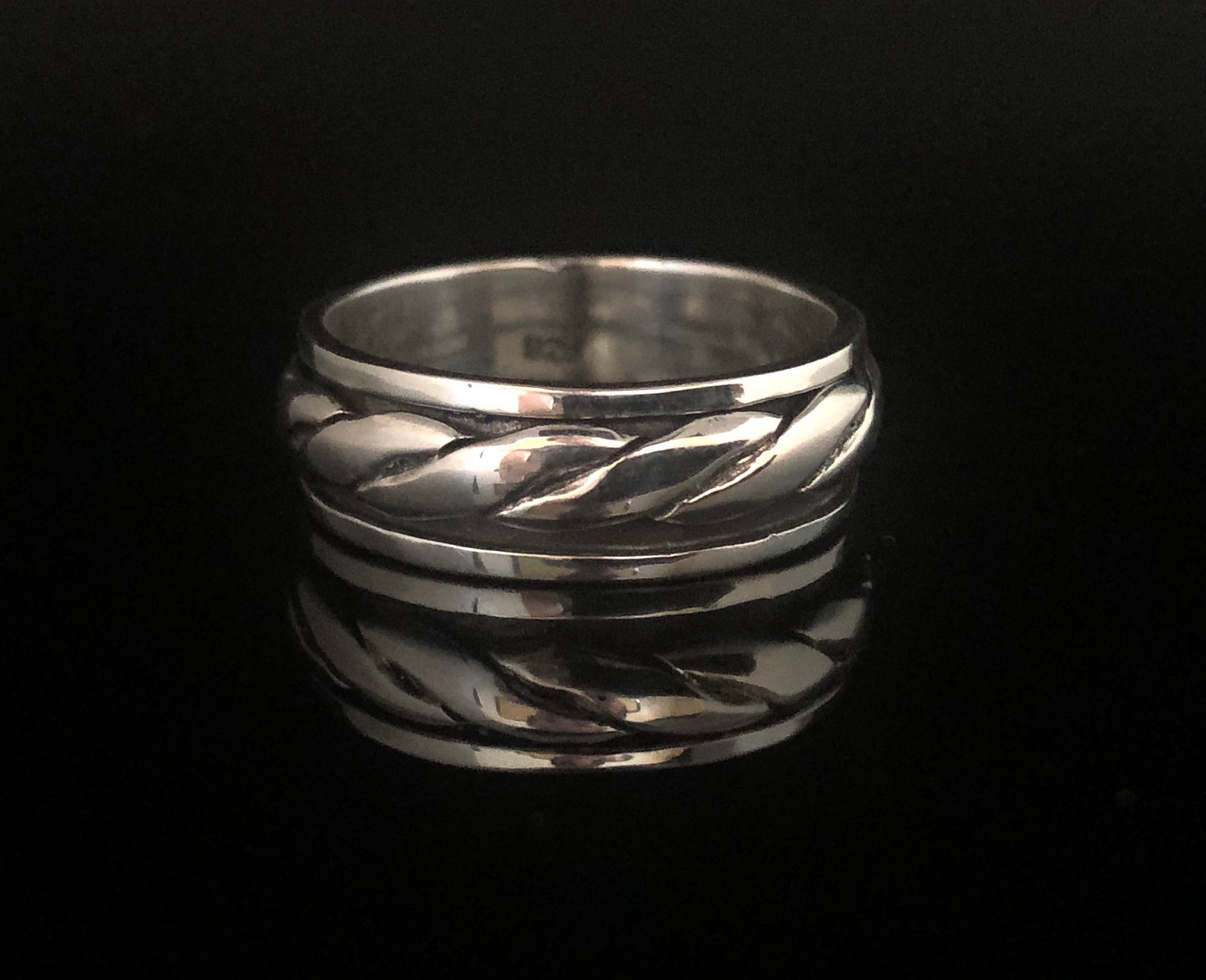 Rope Spinner Ring // Silver Spin Ring // Sterling Silver | Etsy