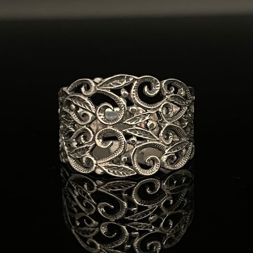 Filigree/scroll Style Sterling Silver Ring - Etsy