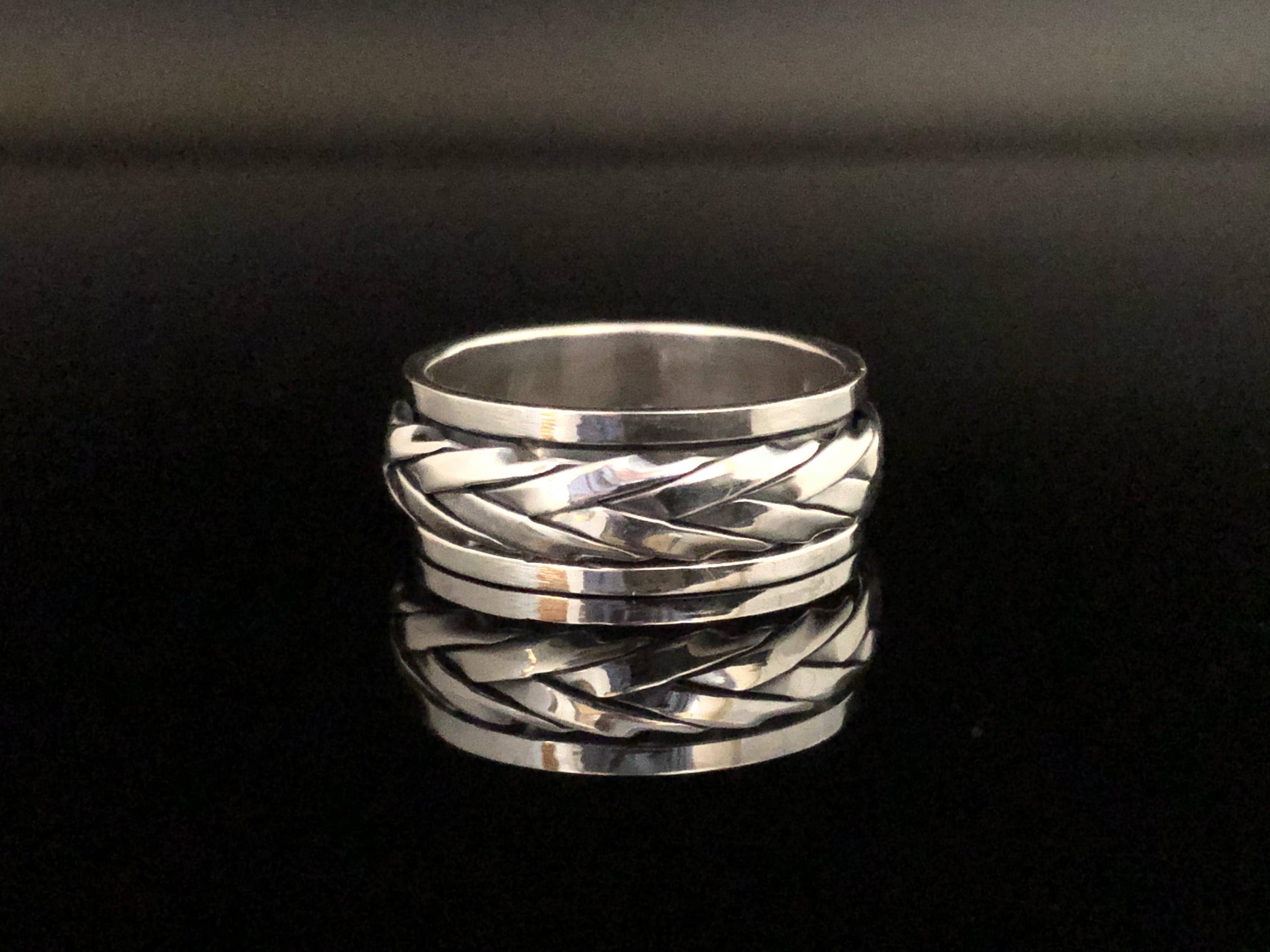 Braid Spin Ring // 925 Sterling Silver // Bali Spinner Ring // - Etsy