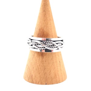 Rope Spin Ring // Sterling Silver 925 // Men's Silver Band Rope Spinner ...