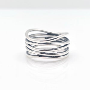 Multi-band Silver Ring // Women's Silver Ring // Sterling Ring // 925 ...