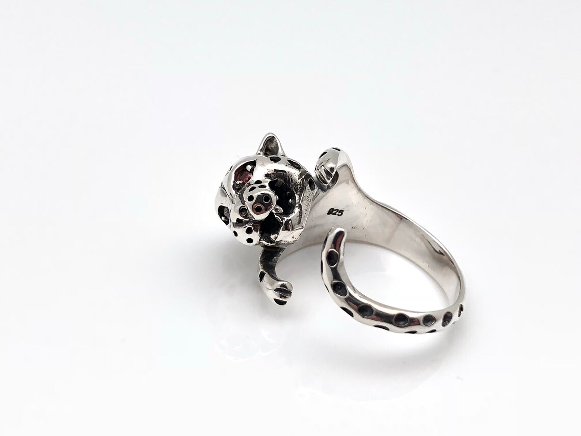 Cheetah Ring // Silver Leopard Ring // 925 Sterling Silver - Etsy