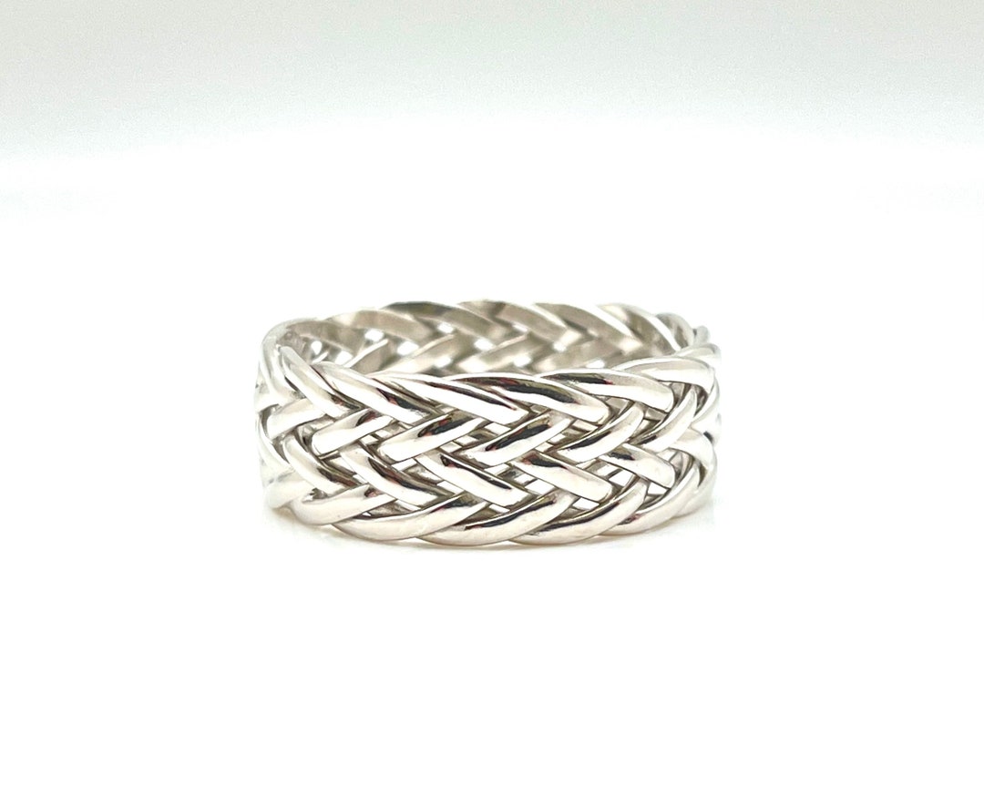 Basket Weave Silver Ring // 925 Sterling Silver // High Polished - Etsy