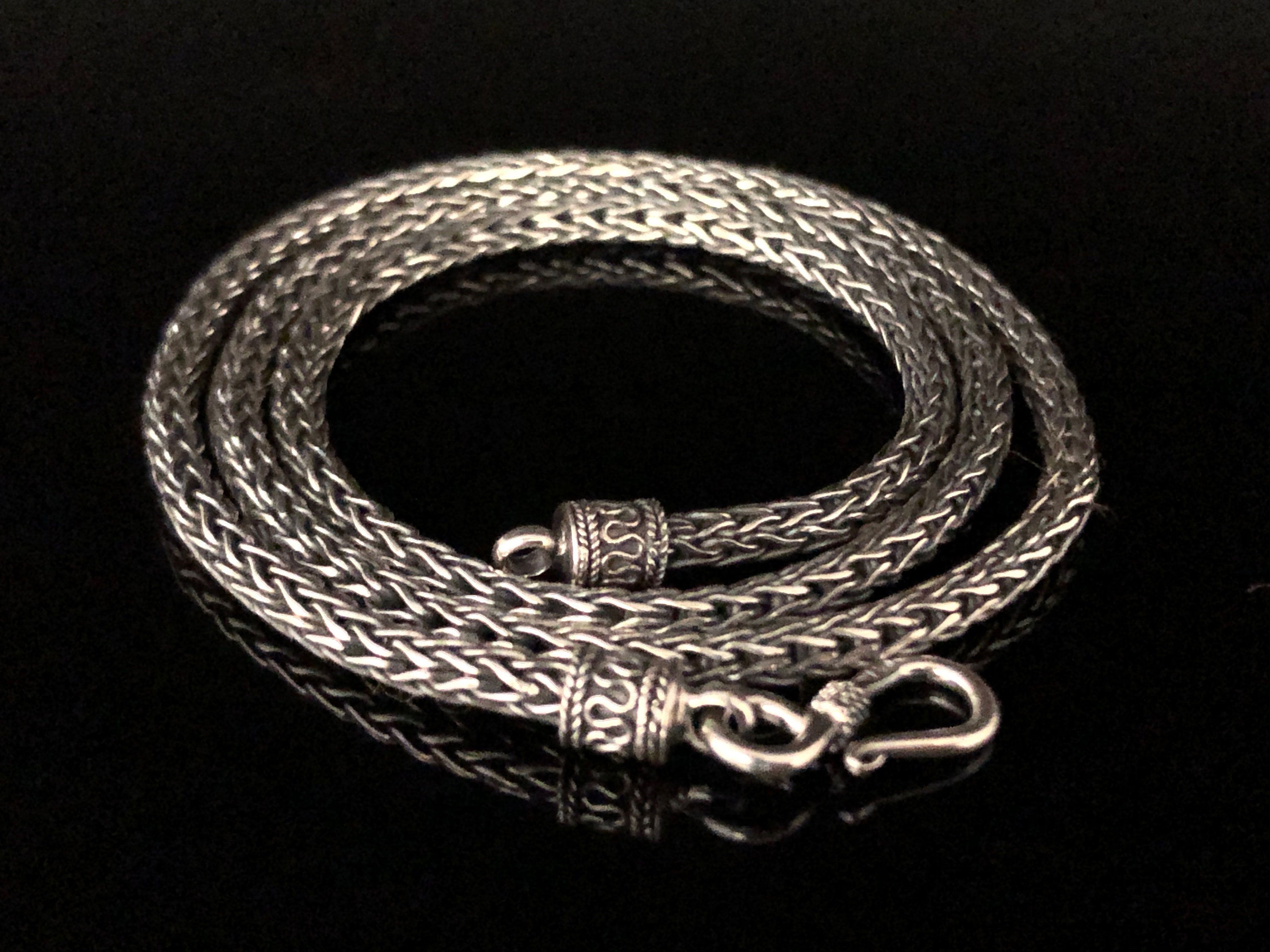 Silver Foxtail Chain // 3mm Bali Foxtail Chain // 925 Sterling | Etsy ...