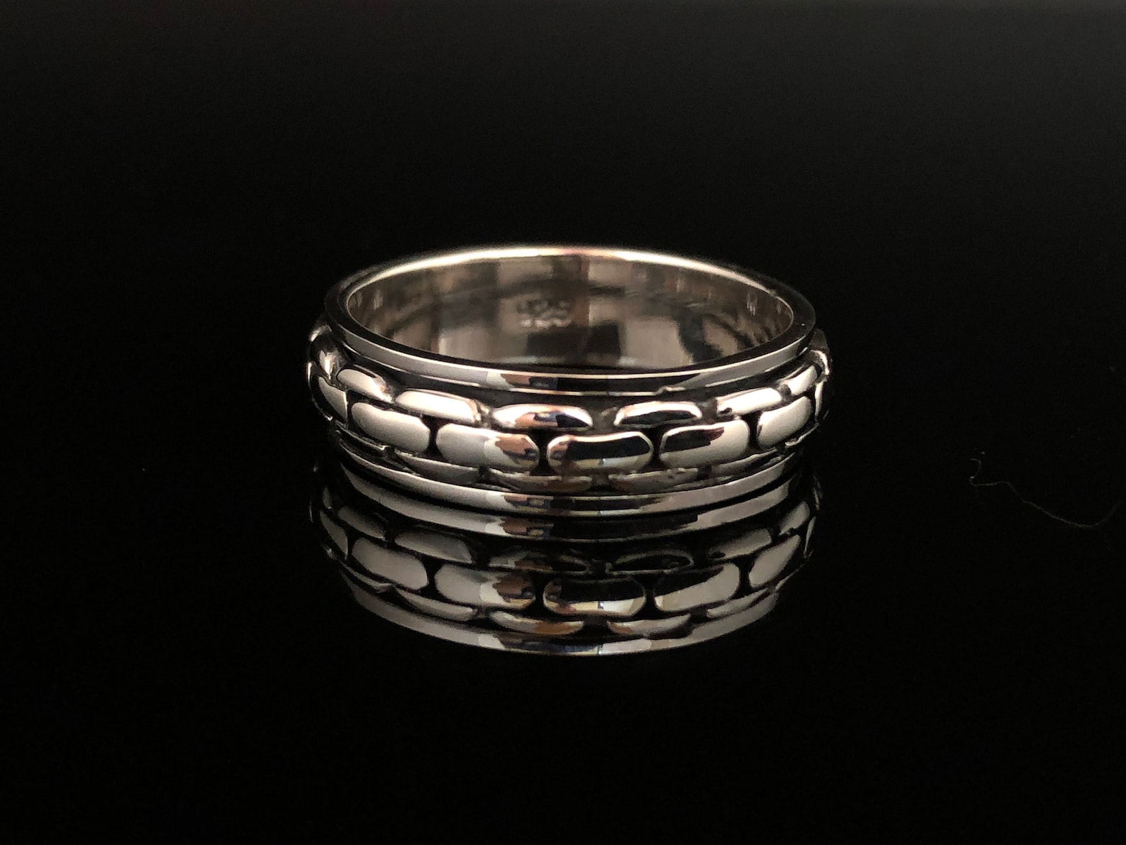 Chain Link Spin Ring // 925 Sterling Silver // Silver Spinner | Etsy