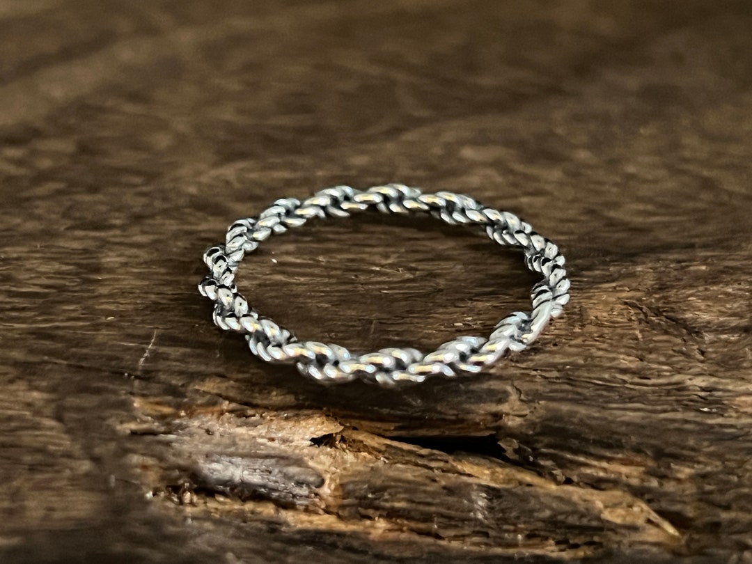 Thin Silver Rope Ring // 925 Sterling Silver // Handmade // Sizes 5 to ...