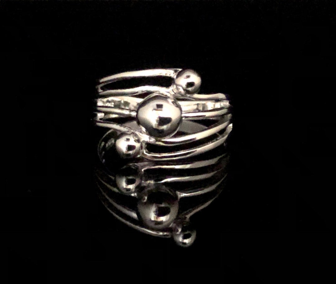 Silver Ball Ring // Sterling Silver // Sterling Ball Ring // Silver ...