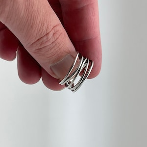 Multi-band Silver Ring // Women's Silver Ring // Sterling Ring // 925 ...