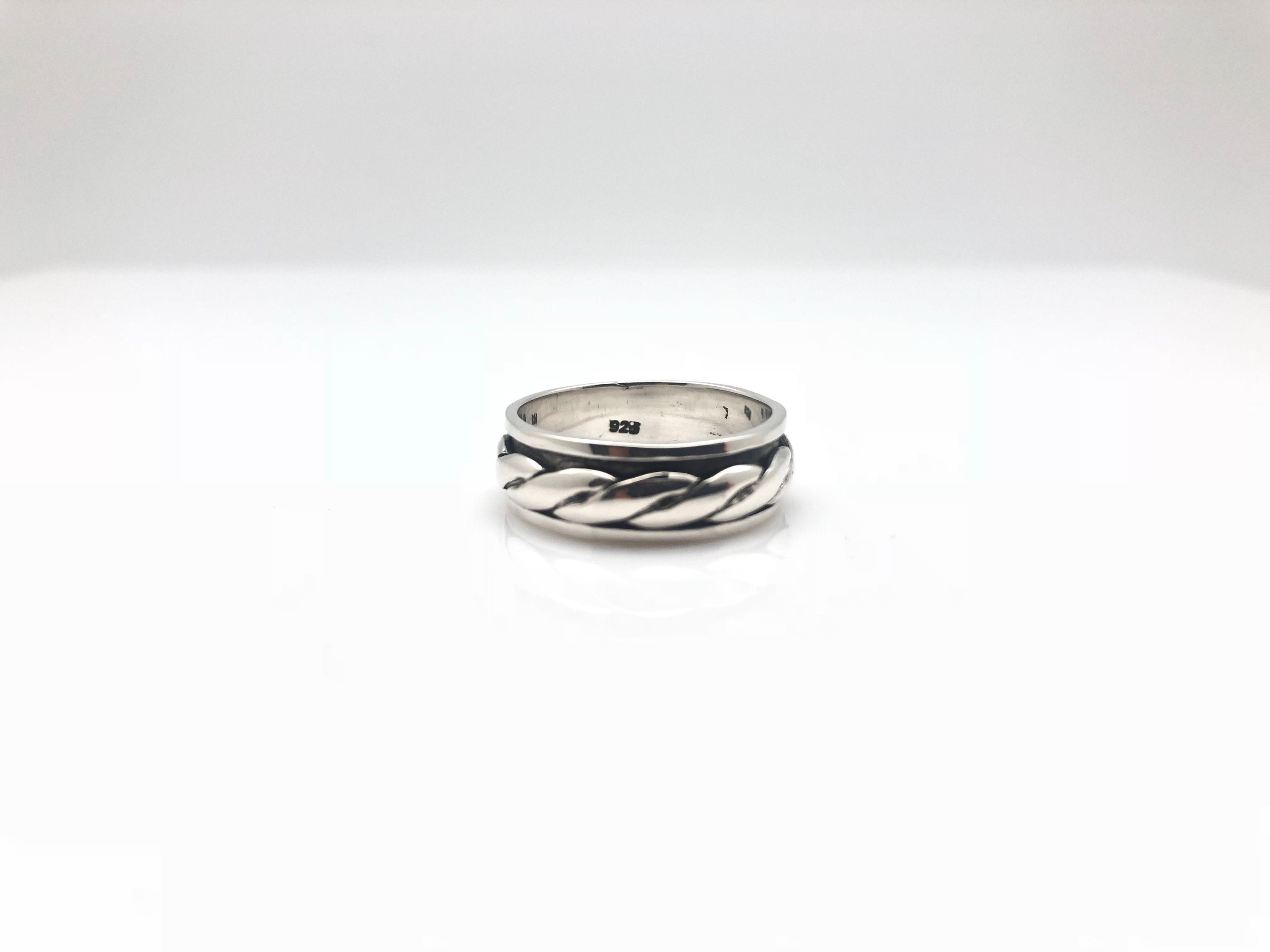 Rope Spinner Ring // Silver Spin Ring // Sterling Silver | Etsy