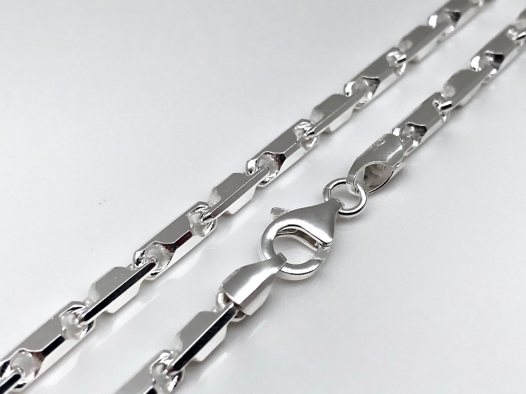 Men's Heshe 925 Sterling Silver Chain Necklace - Italian 3.4mm - Etsy