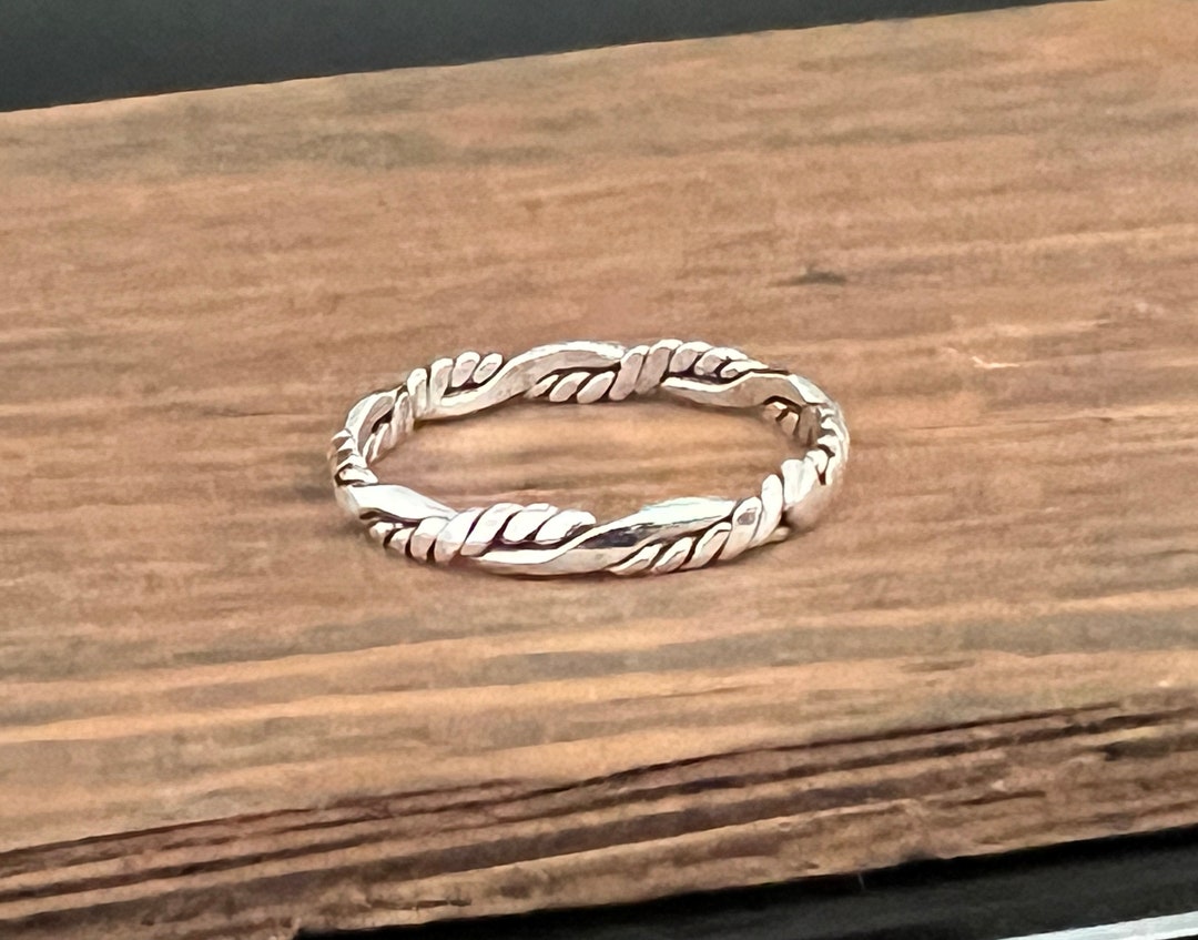 Thin Braided Silver Ring // 925 Sterling Silver // Braided Silver Ring // Handcrafted - Etsy