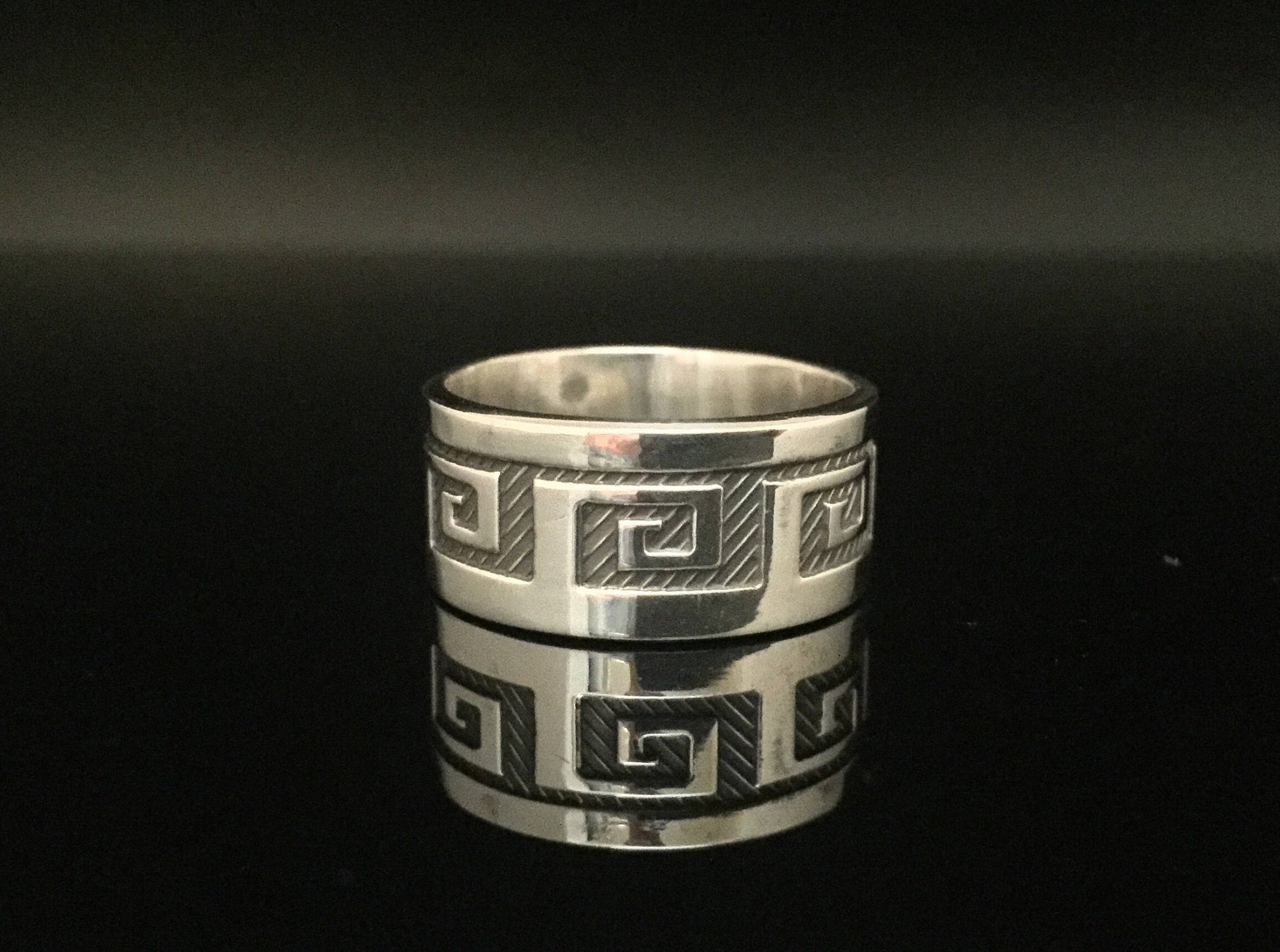 Greek Key Ring // Heavy Greek Key Ring // Sterling Greek Key | Etsy