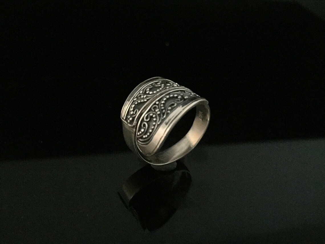 Beaded Bali Ring // 925 Sterling Silver // Wrap Around | Etsy