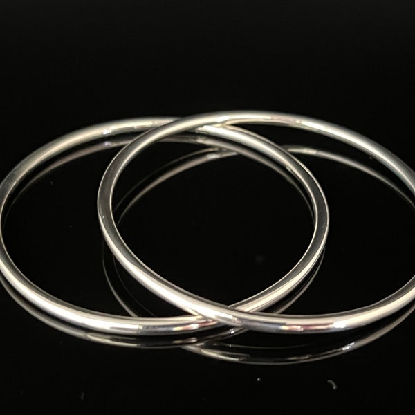 Modern Silver Bangle - Etsy