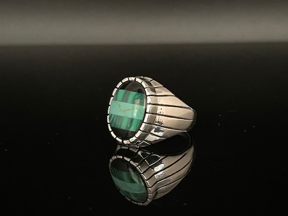 Mens Stone Signet Ring 925 Sterling Silver Multi Stone | Etsy