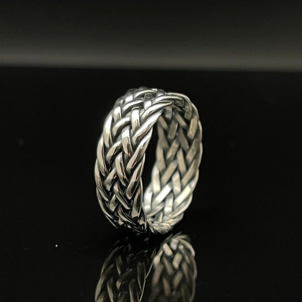 Silver Braided Ring - Etsy