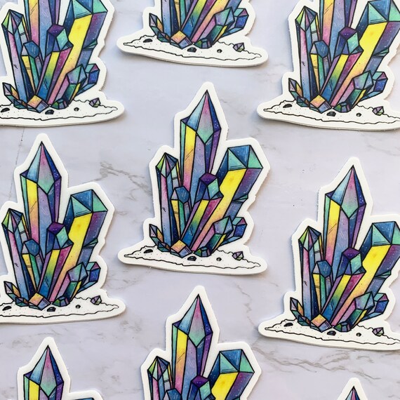 Rainbow Crystal Die-cut Sticker Crystal Sticker Nature | Etsy