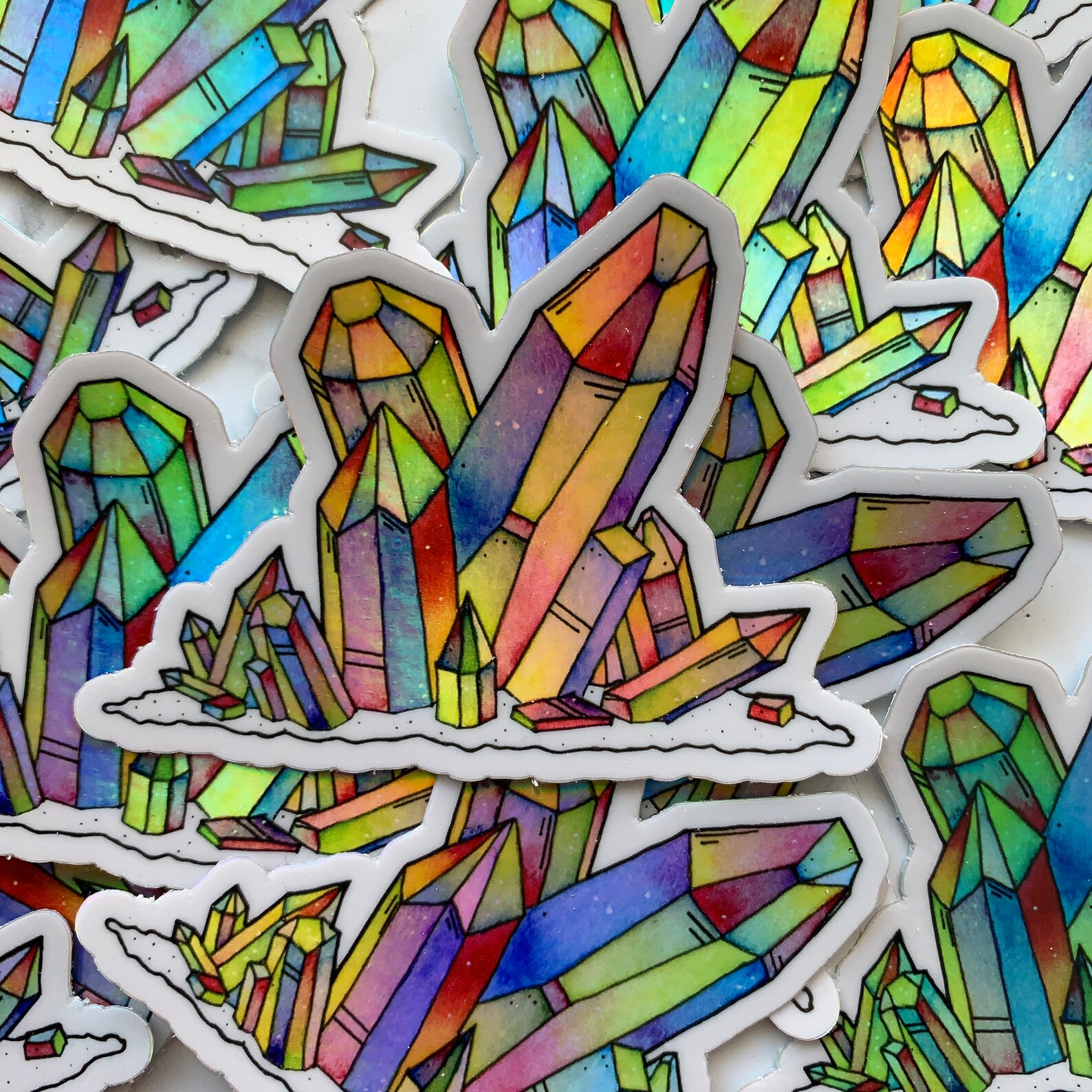 Holographic Crystal Sticker Vinyl Sticker Holographic | Etsy