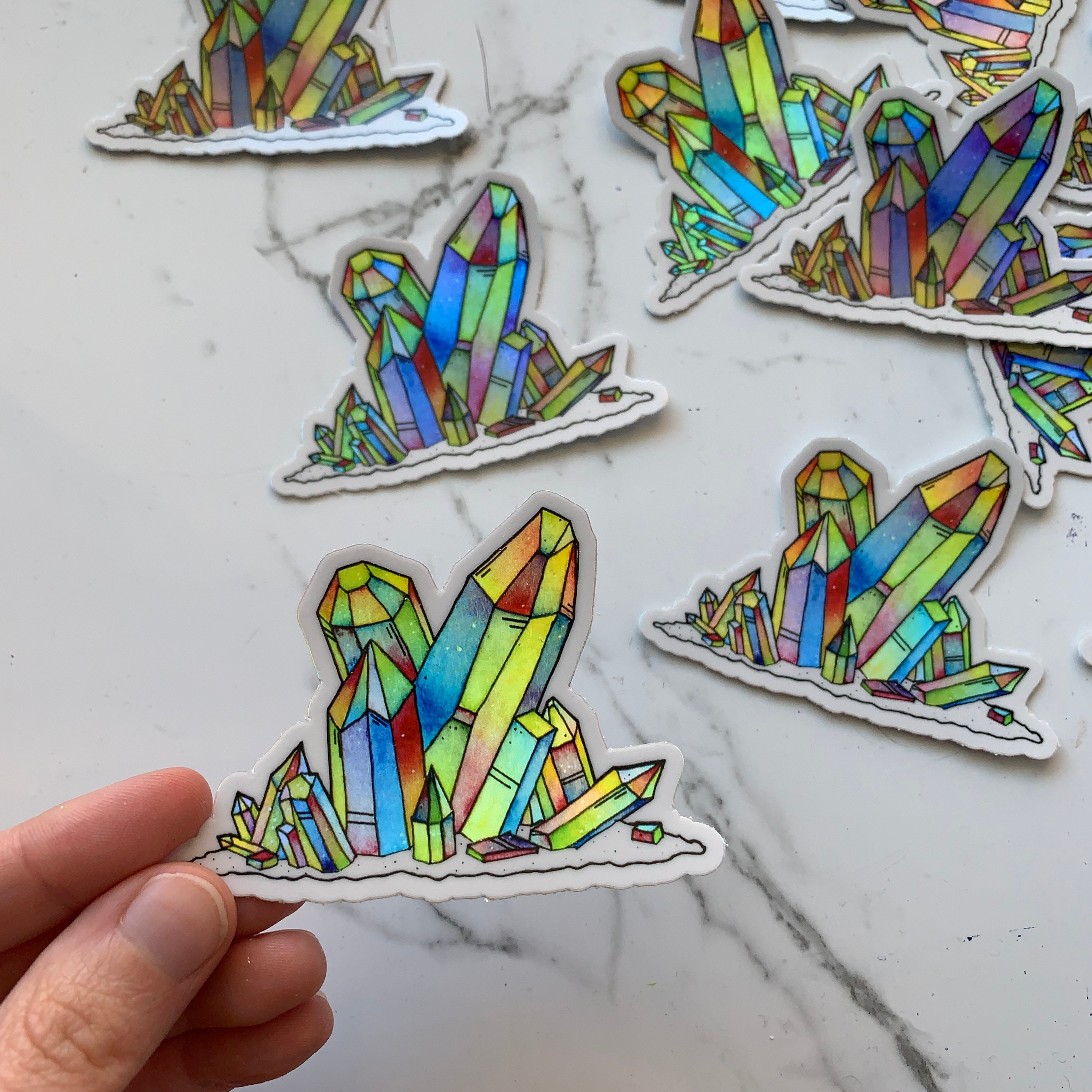 Holographic Crystal Sticker Vinyl Sticker Holographic | Etsy