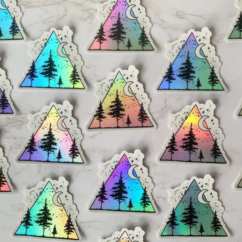 Holographic Triangle Sticker, Vinyl Sticker, Holographic Sticker ...