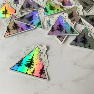 Holographic Triangle Sticker, Vinyl Sticker, Holographic Sticker ...