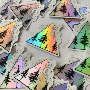 Holographic Triangle Sticker, Vinyl Sticker, Holographic Sticker ...