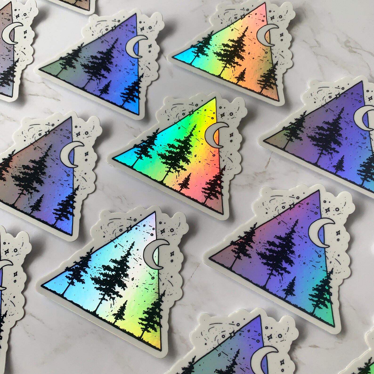 Holographic Triangle Sticker Vinyl Sticker Holographic - Etsy
