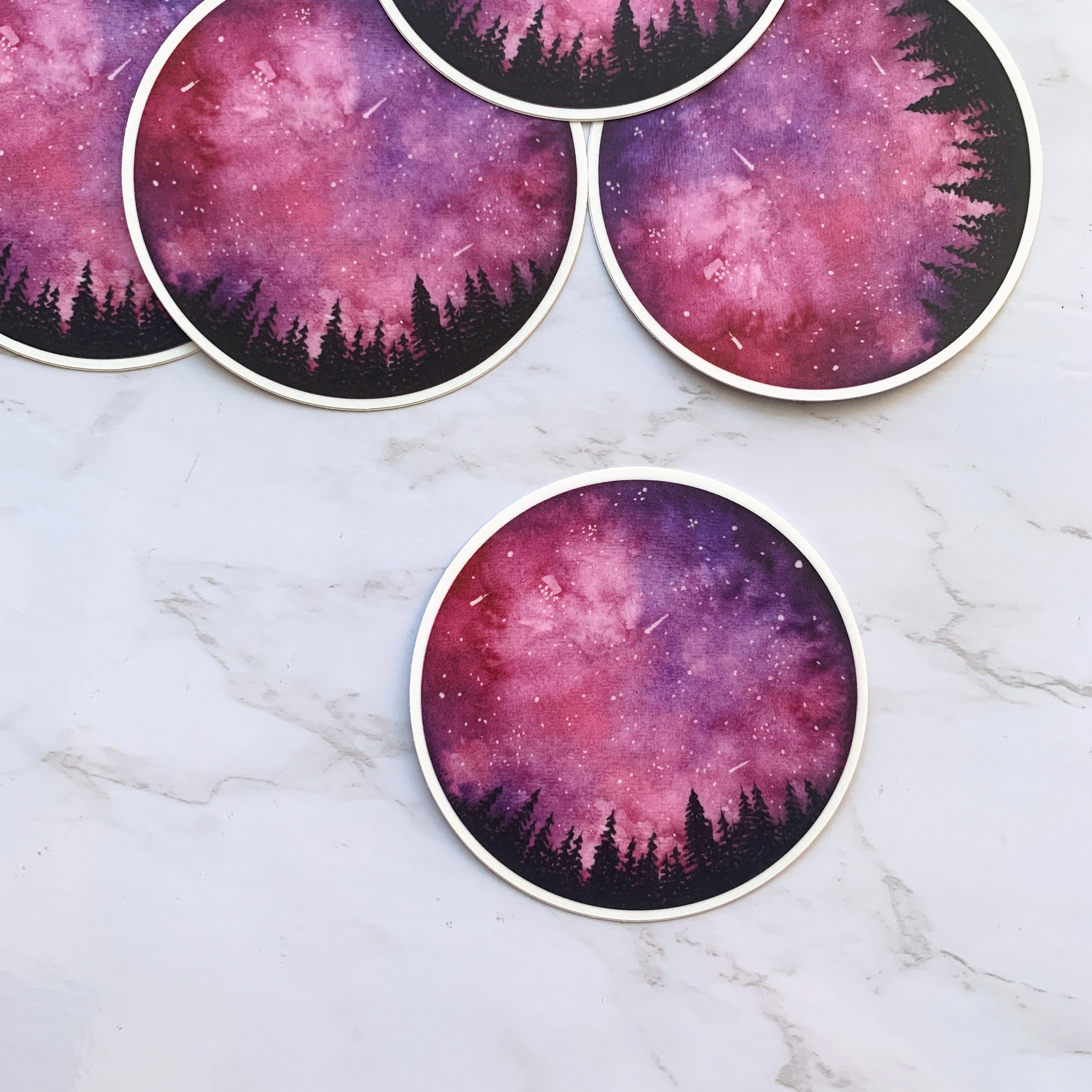 Pink Circle Galaxy Sticker Nature Sticker Vinyl Sticker - Etsy UK