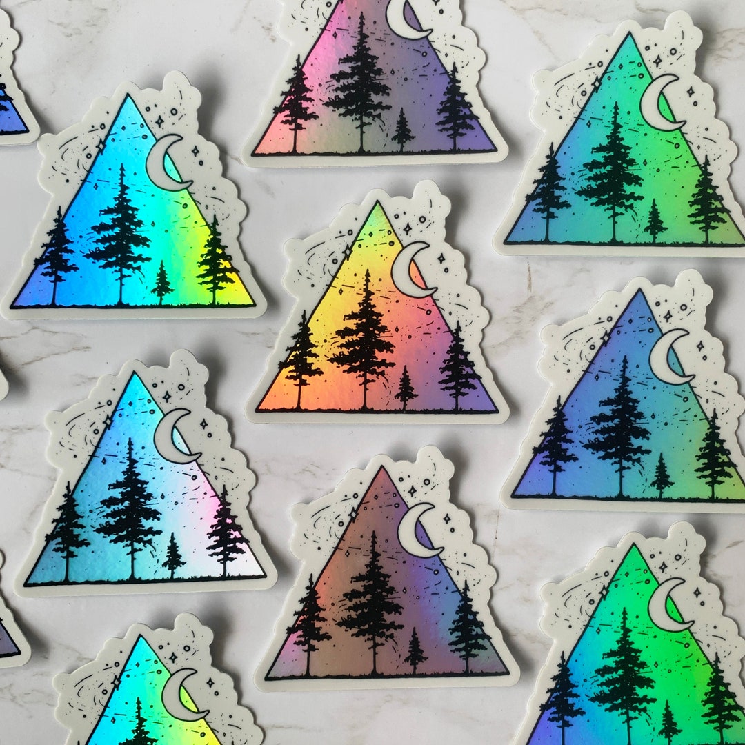 Holographic Triangle Sticker, Vinyl Sticker, Holographic Sticker ...